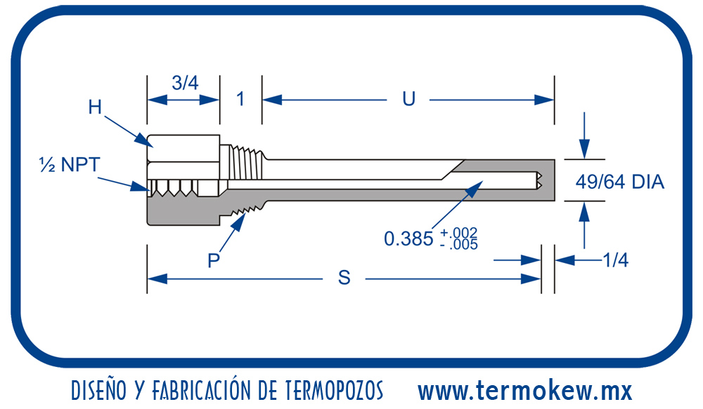 Termopozo Rosca Recta fabricante autorizado de PEMEX y CFE