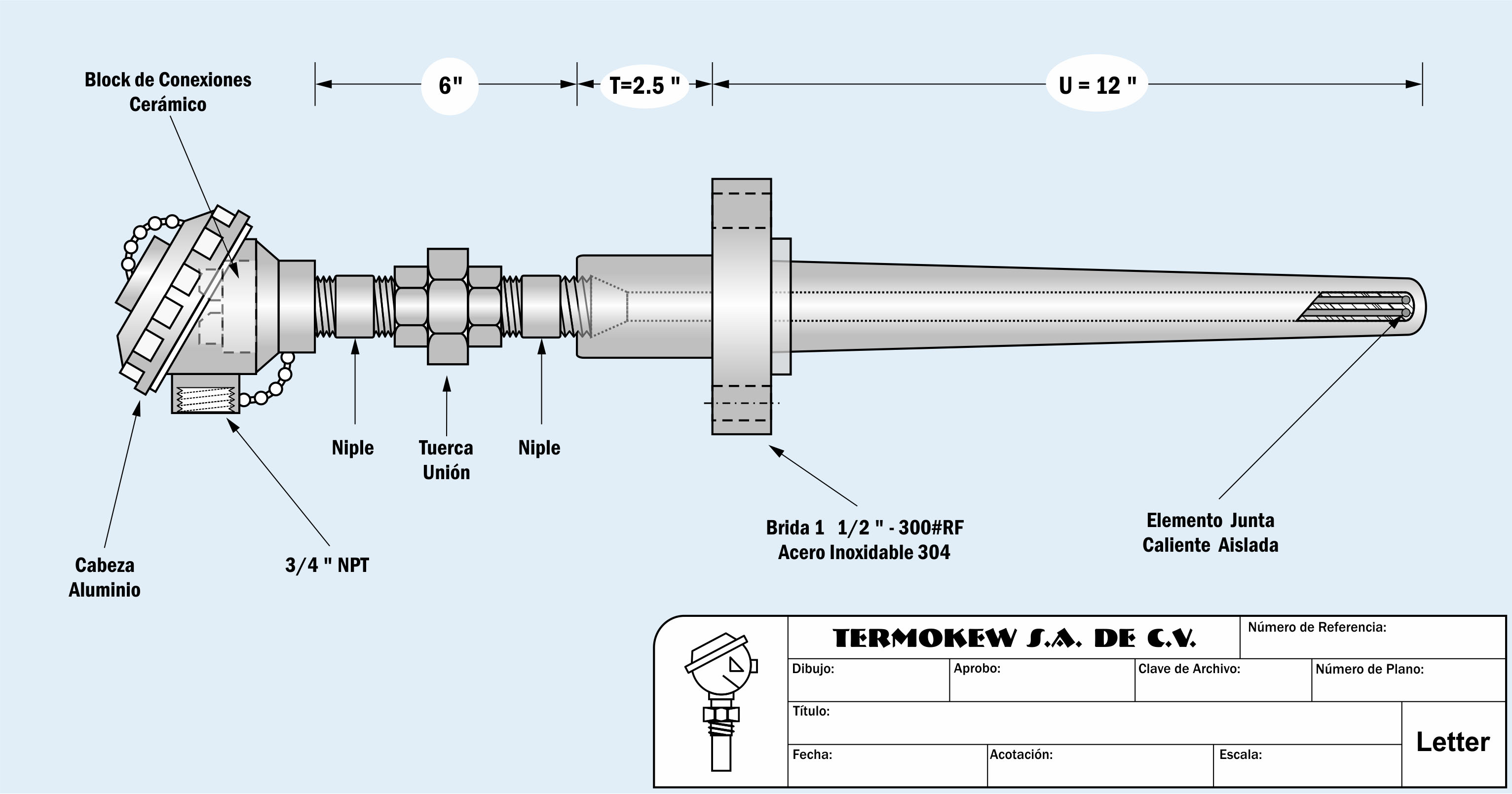 Termopozos en acero inoxidable 304 316 321, hasteloy c, inconel 600 ...